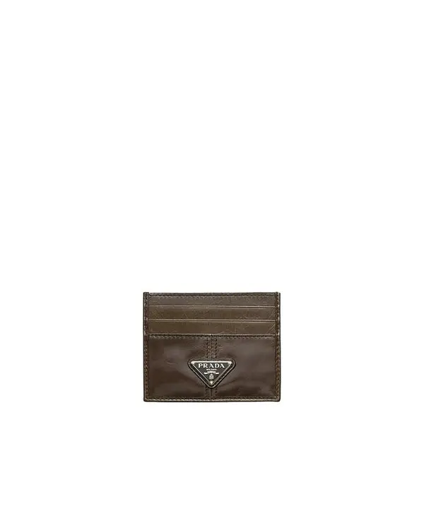Prada Leather Card Holder - Green