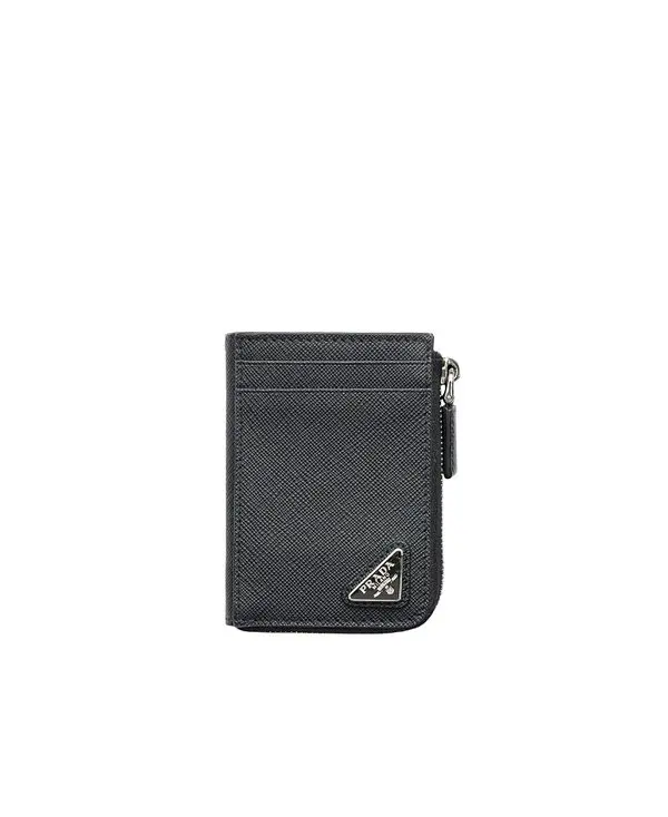 Prada Saffiano Leather Card Holder - Black