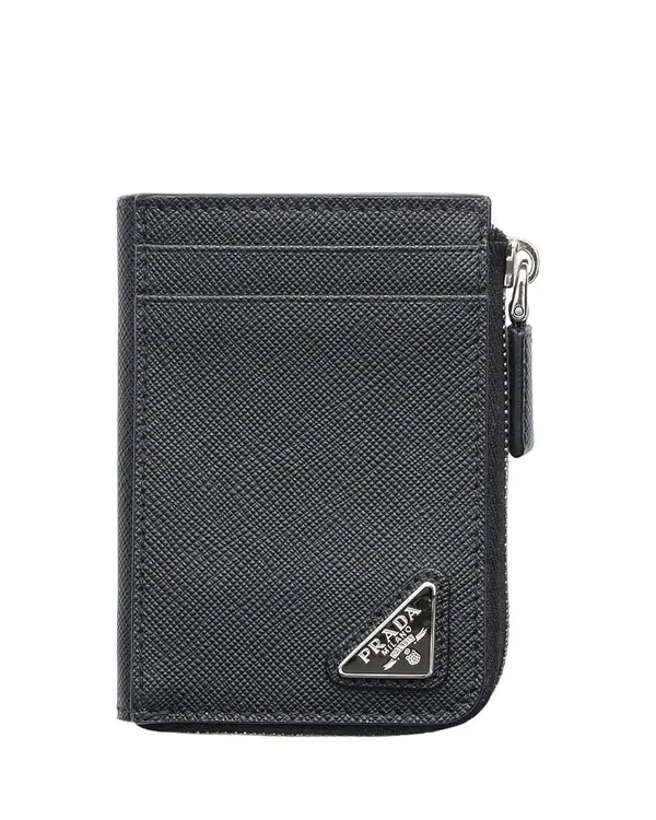 Prada Saffiano Leather Card Holder - Black