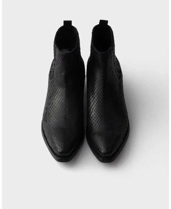 Prada Python Leather Chelsea Boots