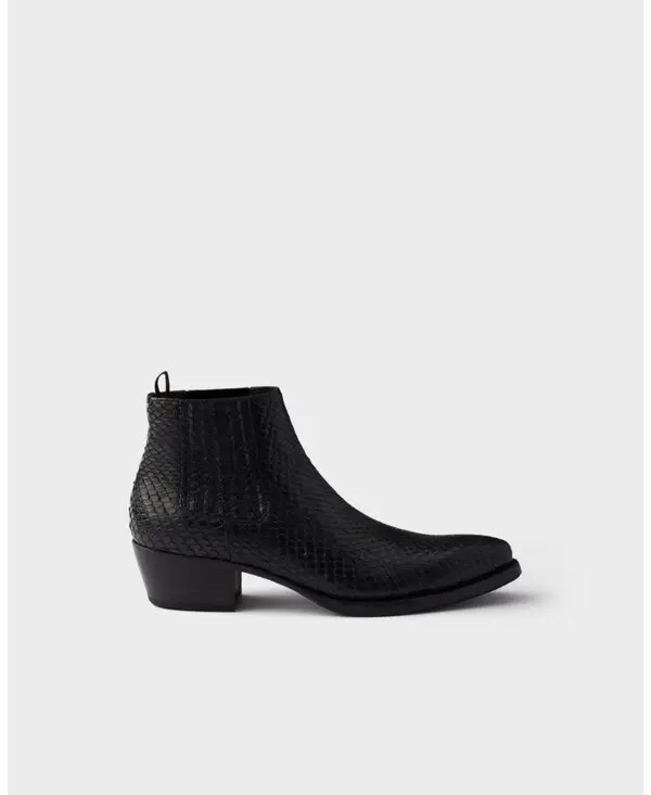 Prada Python Leather Chelsea Boots