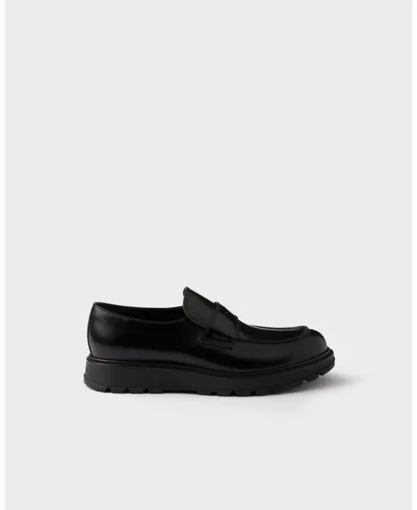 Prada Brushed Leather Loafers