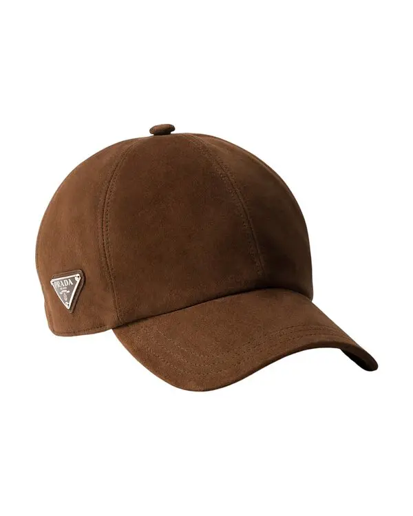 Prada Suede Baseball Cap - Brown