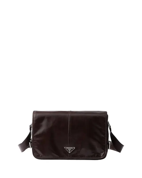 Prada Leather Shoulder Bag - Dark Brown