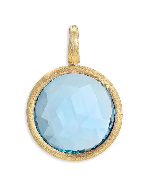 Marco Bicego 18k Yellow Blue Topaz Bezel Pendant - Gold