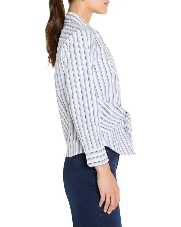 NIC+ZOE Striped Tie-front Top