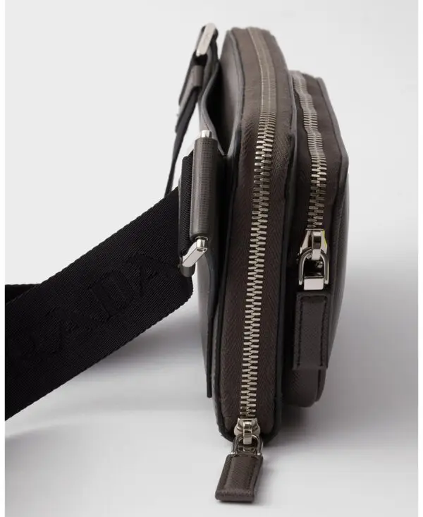 Prada Saffiano Leather Belt Bag - Grey