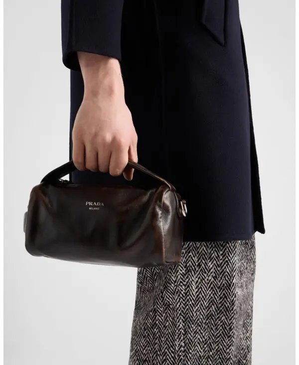 Prada Nappa Leather Shoulder Bag - Brown