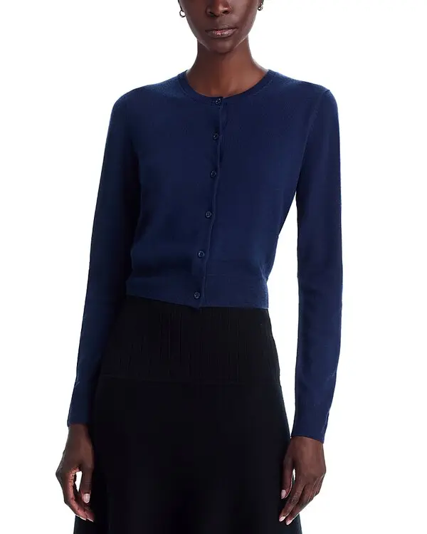 Carolina Herrera Cropped Cardigan Sweater - Midnight