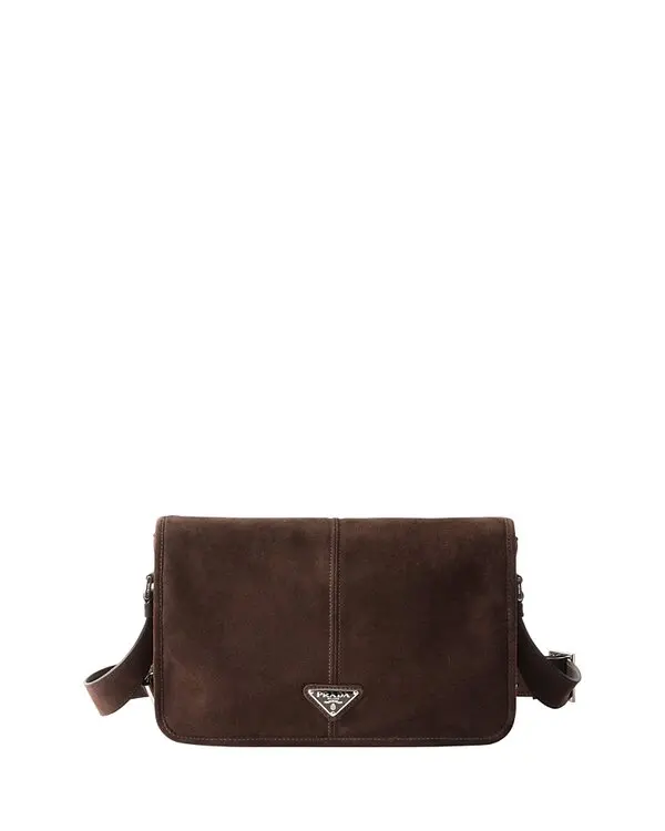 Prada Suede Shoulder Bag - Brown