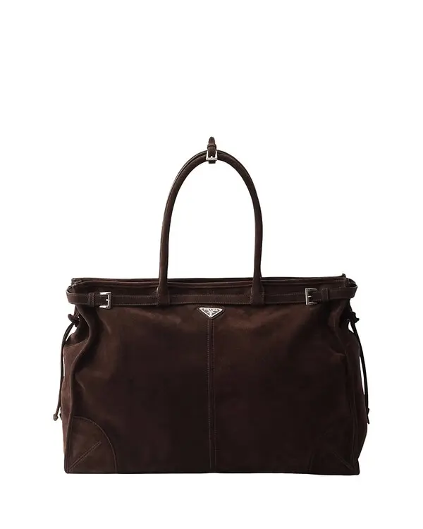 Prada Bonnie Suede Tote Bag - Brown