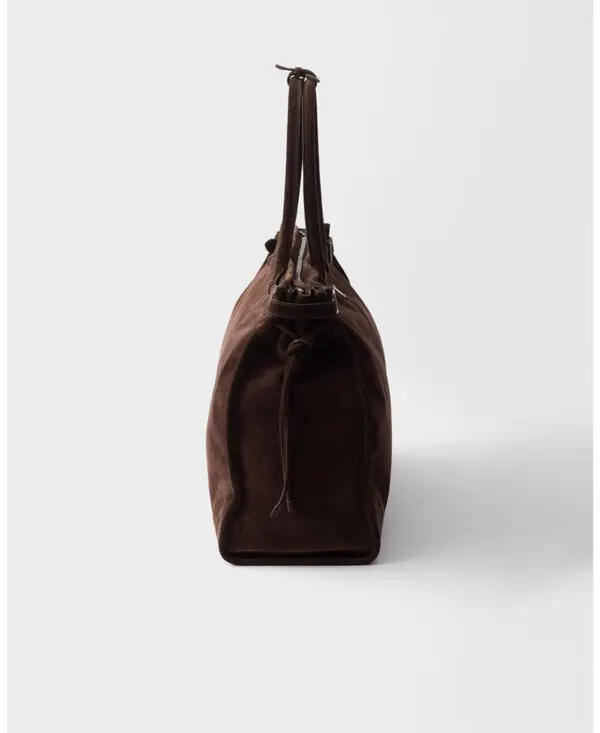 Prada Bonnie Suede Tote Bag - Brown