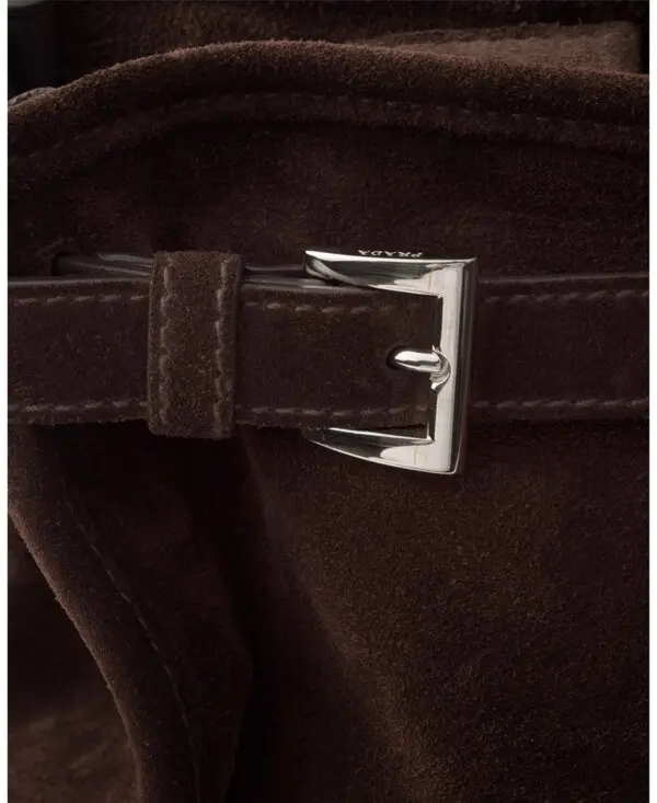 Prada Bonnie Suede Tote Bag - Brown