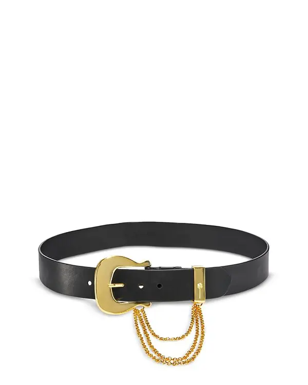 Johanna Ortiz Embers Of Elegance Leather Belt - Royal Black / Gold