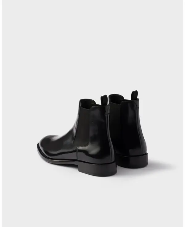 Prada Brushed Leather Chelsea Boots