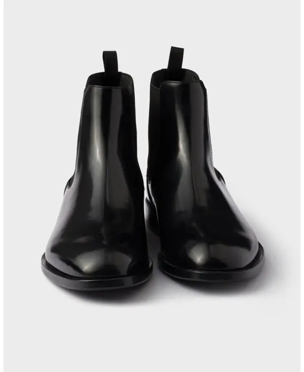 Prada Brushed Leather Chelsea Boots