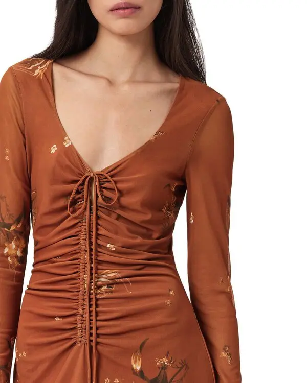 ALLSAINTS Gabby Long Sleeve Mesh Dress