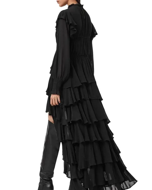 ALLSAINTS Leila Long Sleeve Tiered Dress