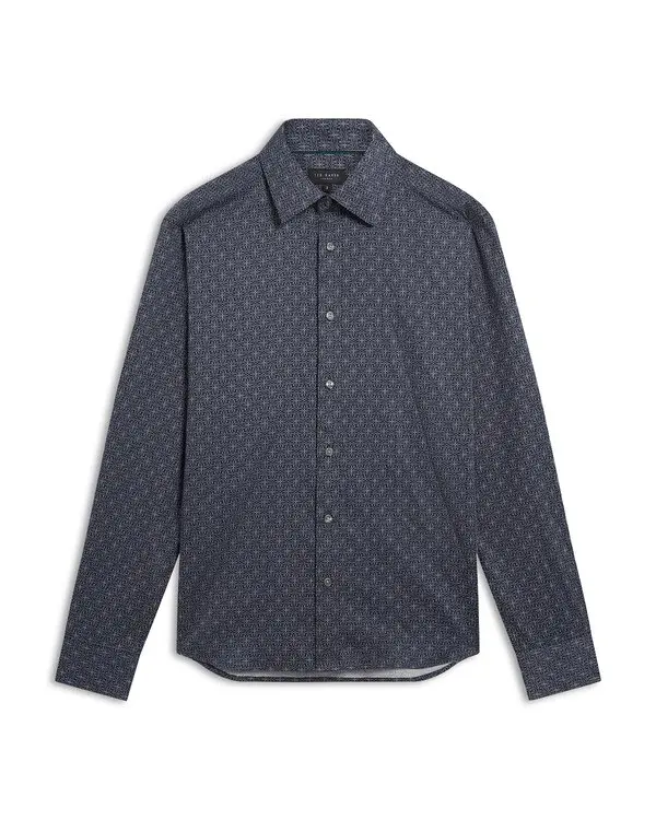 Ted Baker London Blockly Long Sleeve Mini Leaf Shirt