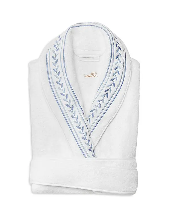 PRATESI Impero Cotton Terry Robe - White/medium Blue