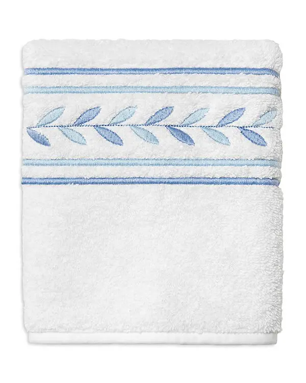 PRATESI Impero Washcloth - White/medium Blue