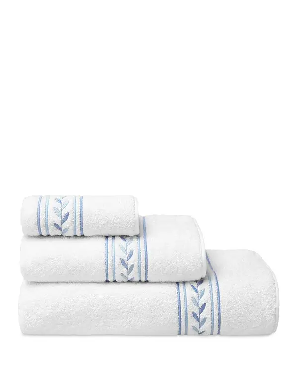 PRATESI Impero Bath Towel - White/medium Blue