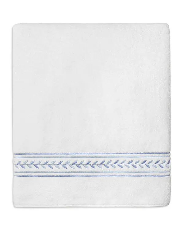 PRATESI Impero Bath Sheet - White/medium Blue