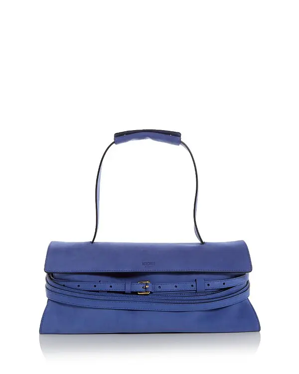 Moschino Tie Me Suede Shoulder Bag