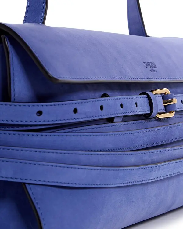 Moschino Tie Me Suede Shoulder Bag
