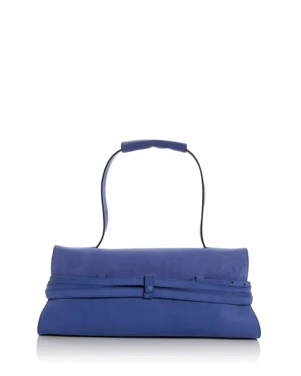 Moschino Tie Me Suede Shoulder Bag
