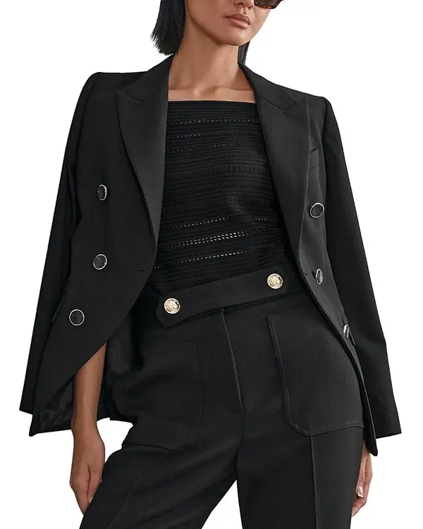 REISS Petites Lia Double Breasted Blazer - Black
