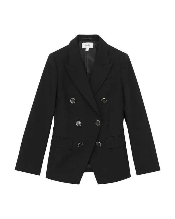 REISS Petites Lia Double Breasted Blazer - Black