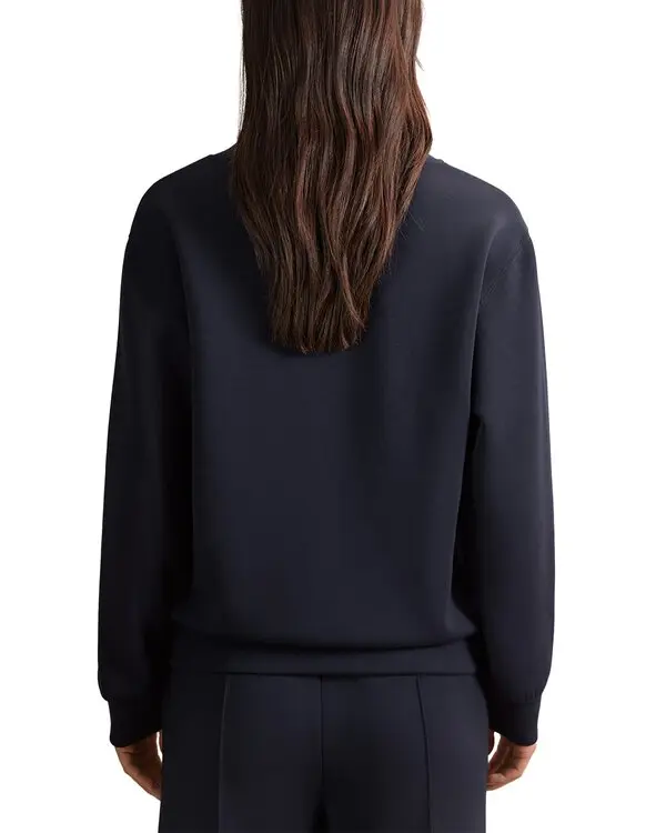REISS Annabel Shawl Neck Top - Navy