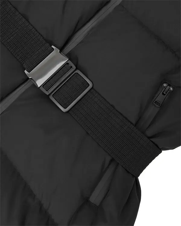 REISS Colette Longline Puffer Coat - Black