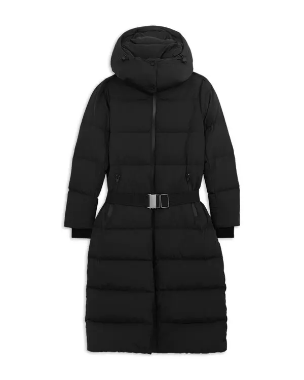 REISS Colette Longline Puffer Coat - Black