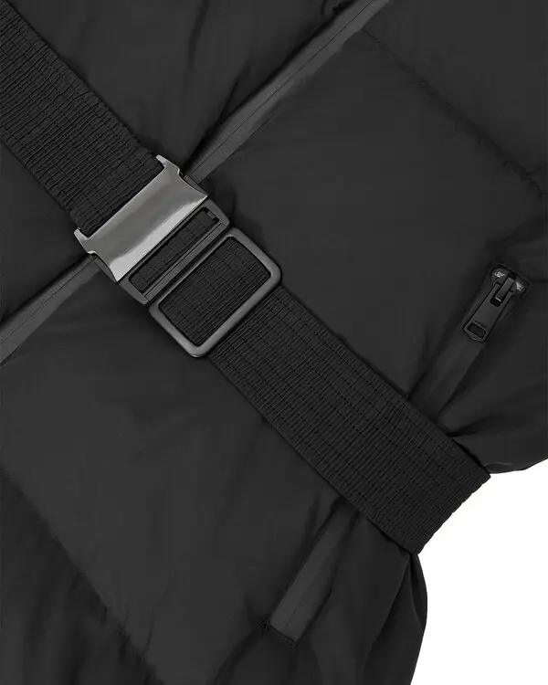 REISS Petite Colette Longline Puffer Coat - Black