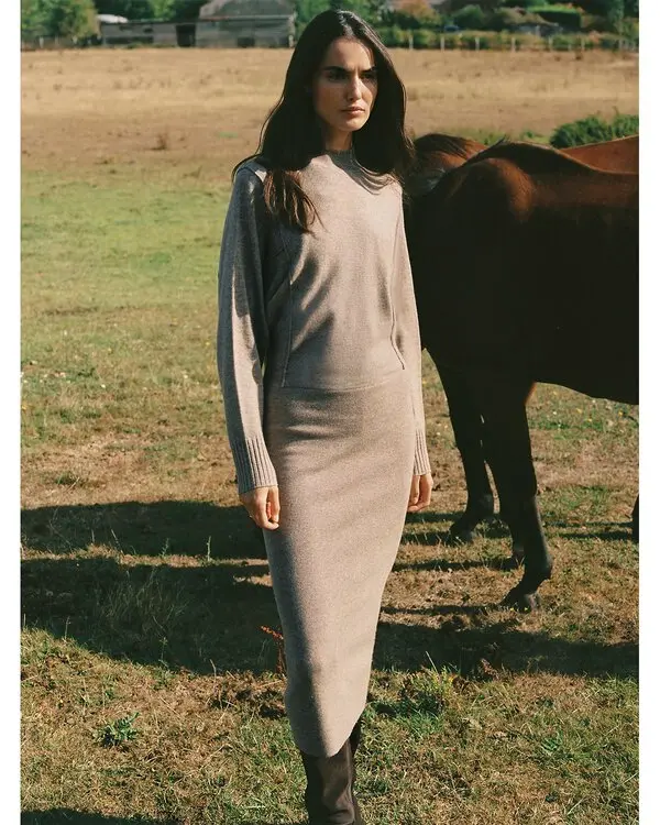 REISS The Suni High Neck Sweater Dress