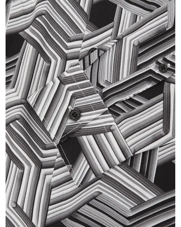 REISS Conduit Long Sleeve Abstract Stripe Printed Shirt