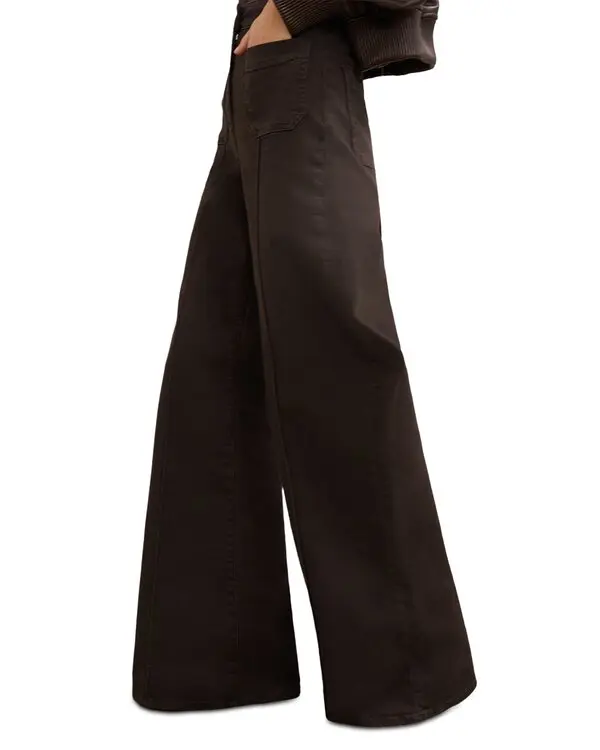 REISS Sakura Flare Patch Pocket Jeans - Chocolate