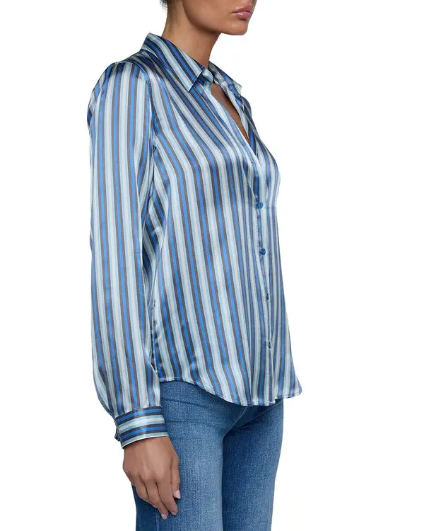 L'Agence Tyler Silk Long Sleeve Blouse
