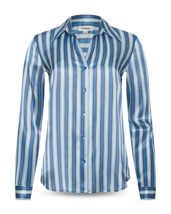 L'Agence Tyler Silk Long Sleeve Blouse