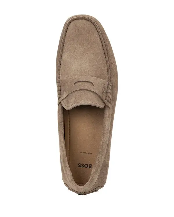 BOSS Suede Moccasins - Medium Beige