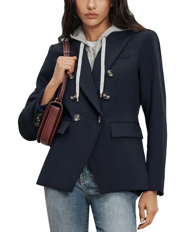 Veronica Beard Merino Wool & Cashmere Hoodie Dickey