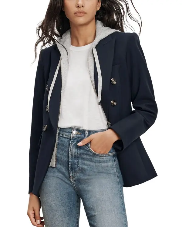 Veronica Beard Merino Wool & Cashmere Hoodie Dickey