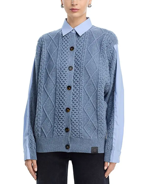 Stella McCartney Mixed-media Cardigan Sweater