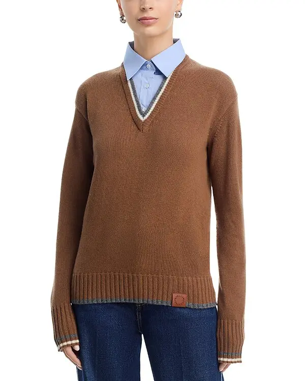 Stella McCartney Mixed Media Sweater Top