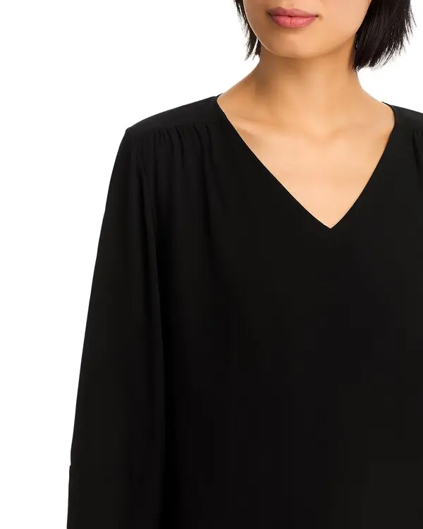 Eileen Fisher Silk V-neck Lantern Sleeve Top