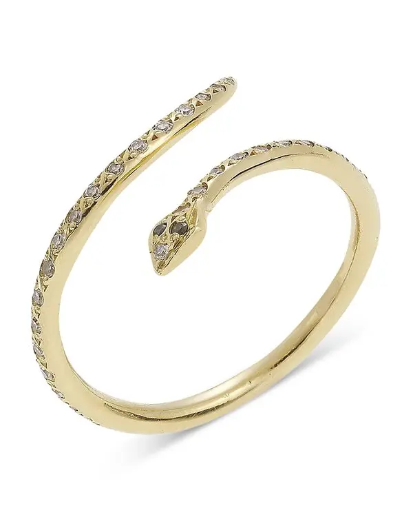 Ileana Makri Diamond Python Ring - Yellow Gold