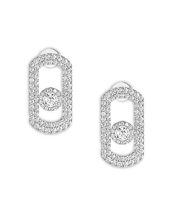 Messika 18k So Move Diamond Pave Stud Earrings - White Gold