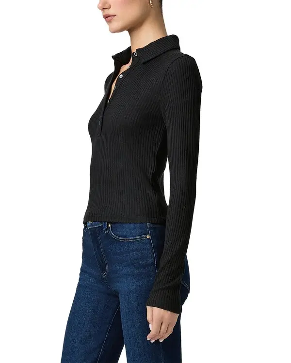 Paige Eden Collared Sweater Top - Black